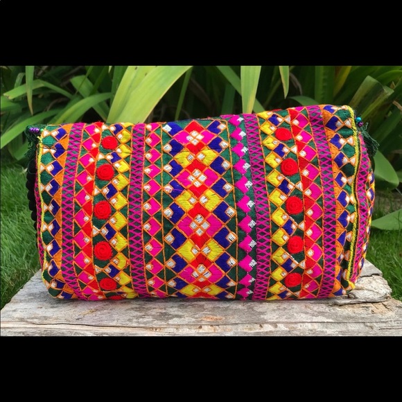 Bags | Bohemian Colorful Hand Embroidered Gujarati Bag | Poshmark